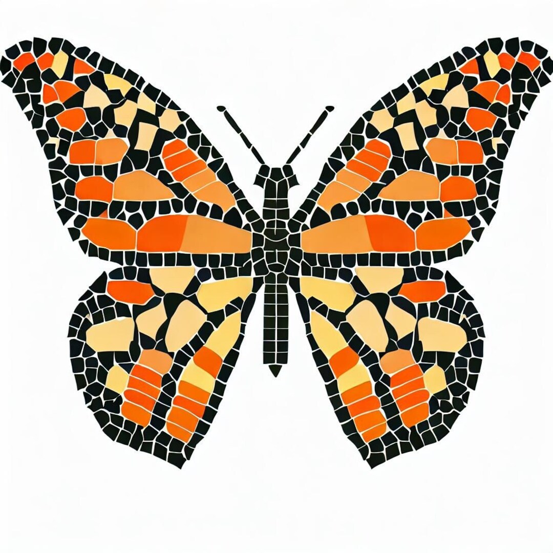 Mosaic Monarch Butterfly Pattern Template Pack - Etsy