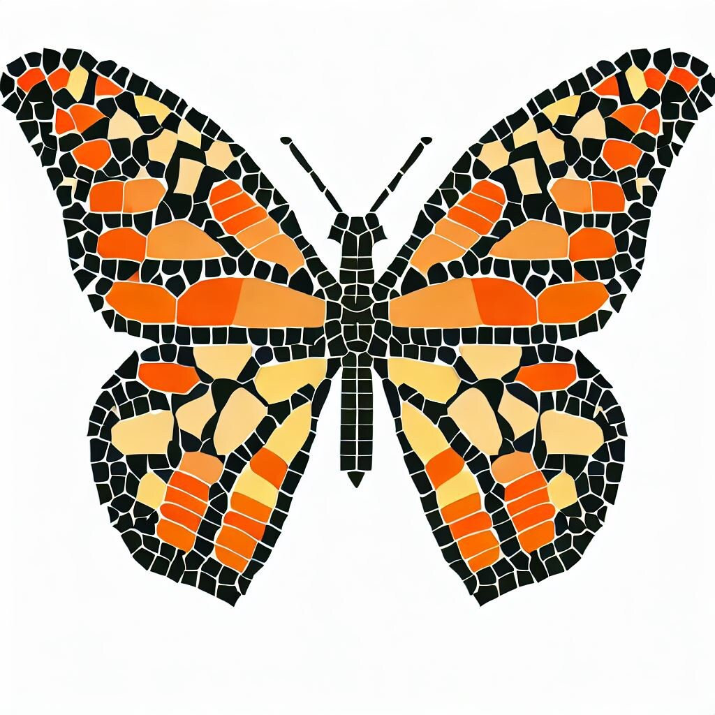 Mosaic Monarch Butterfly Pattern Template Pack - Etsy