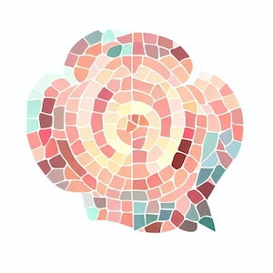 Mosaic Rose Template Pack - Etsy