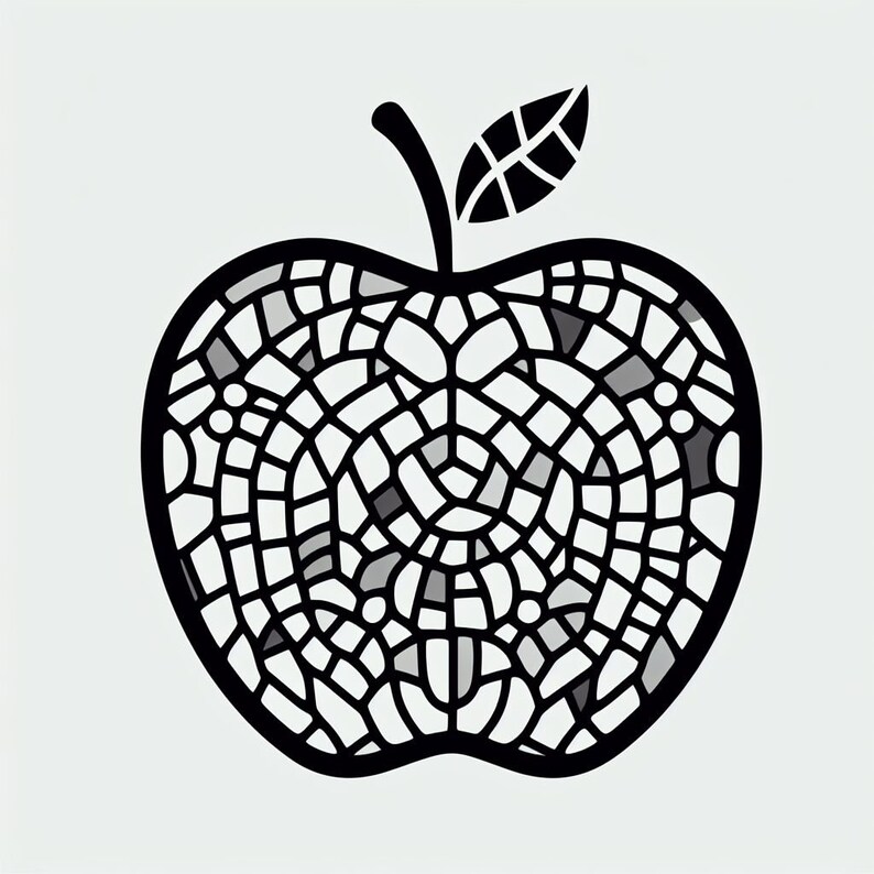 Mosaic Apple Template Pack - Etsy