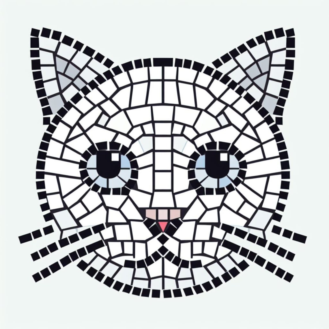 Mosaic Cat Template - Etsy