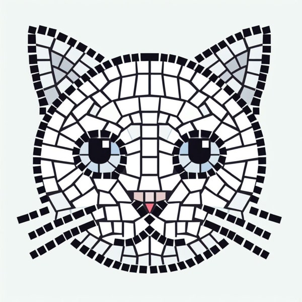 Mosaic Cat - Etsy