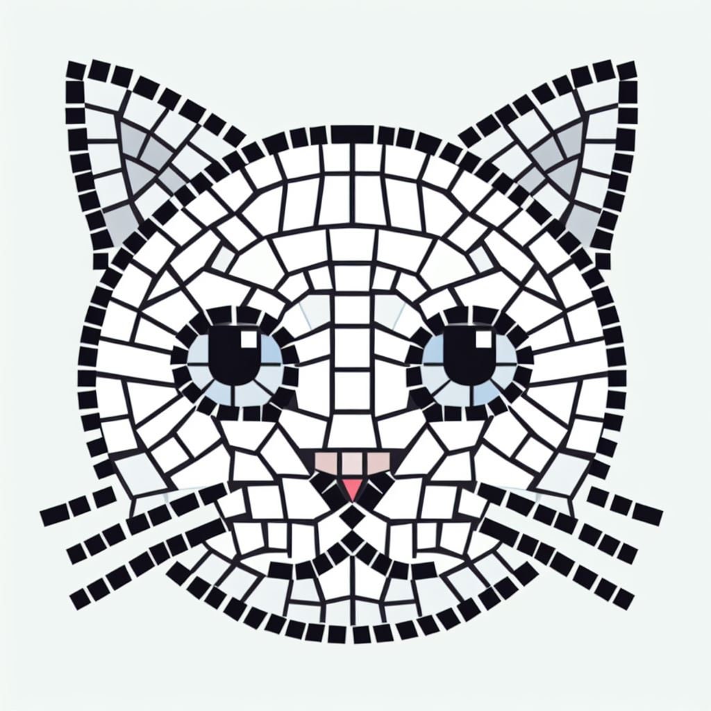 Mosaic Cat Template - Etsy
