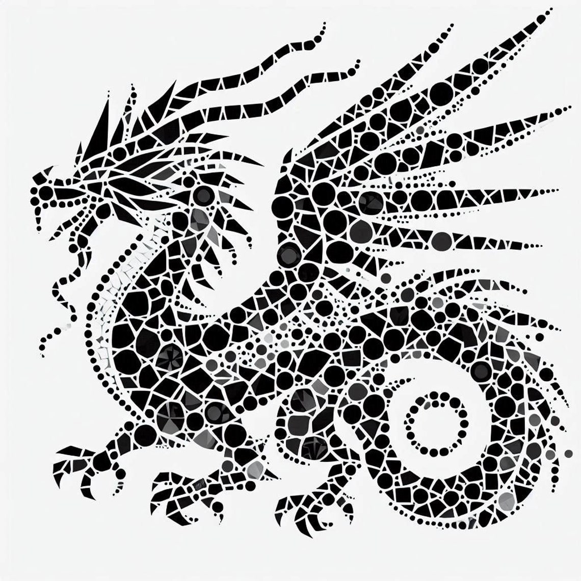 Mosaic Dragon Template Pack - Etsy
