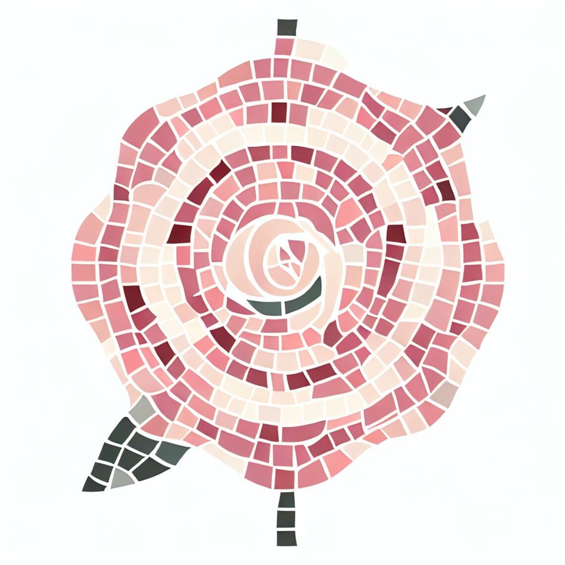 Mosaic Rose Template Pack - Etsy