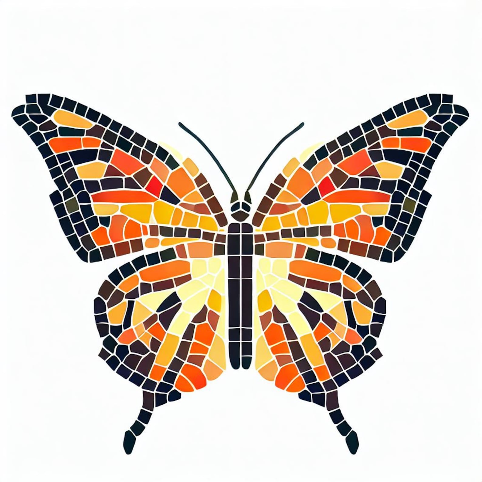 Mosaic Monarch Butterfly Pattern Template Pack - Etsy