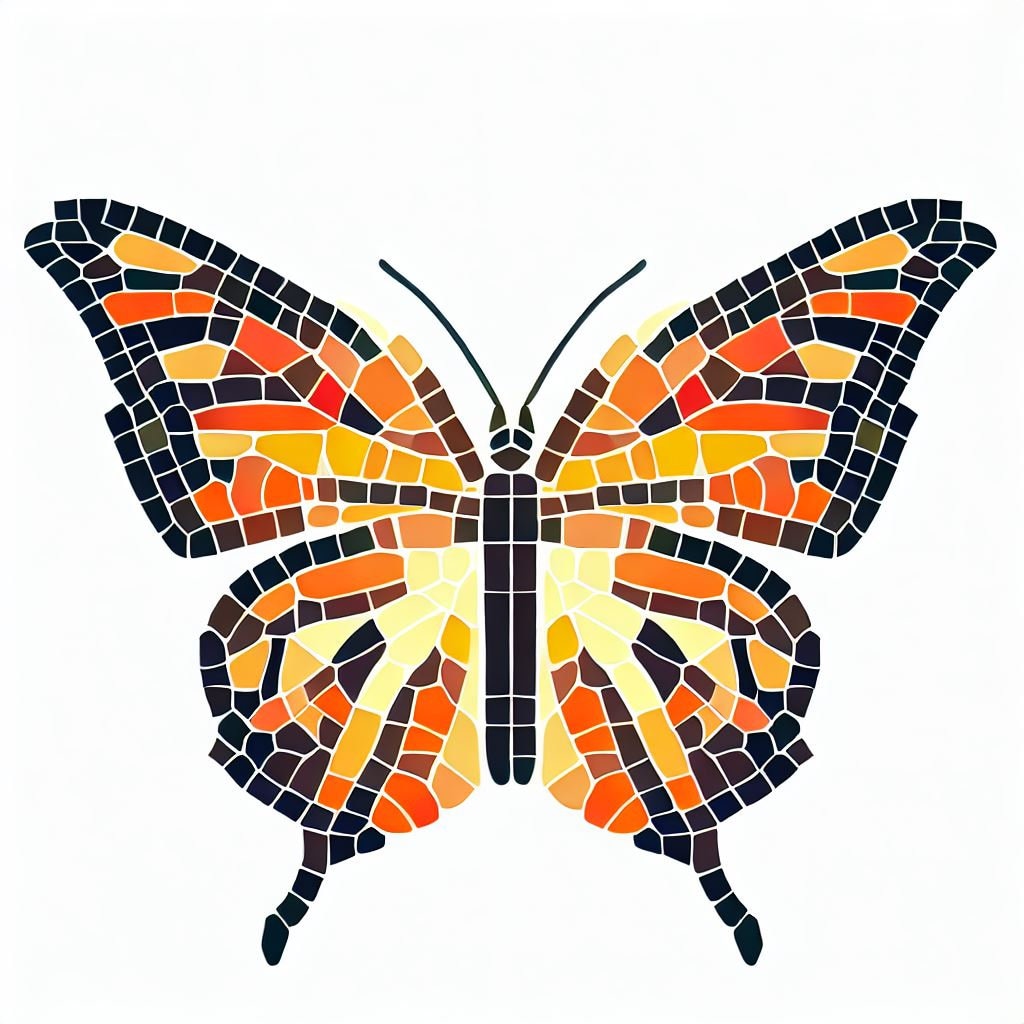 Mosaic Monarch Butterfly Pattern Template Pack - Etsy