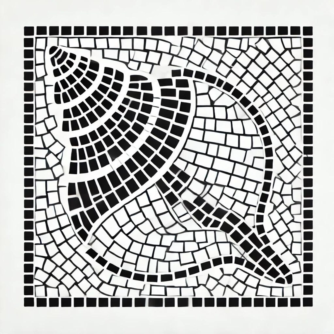 Mosaic Conch Shell Template - Etsy