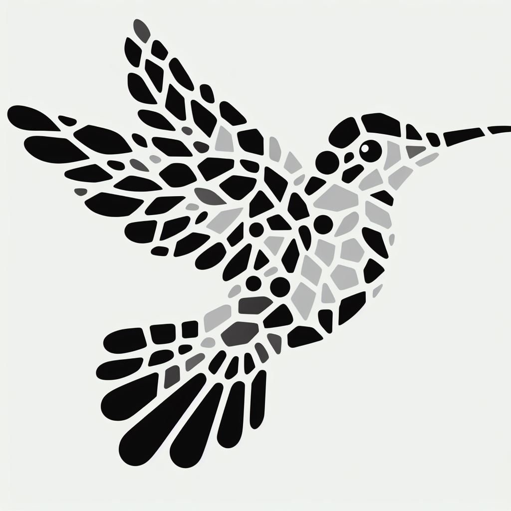 Mosaic Hummingbird Template Pack - Etsy
