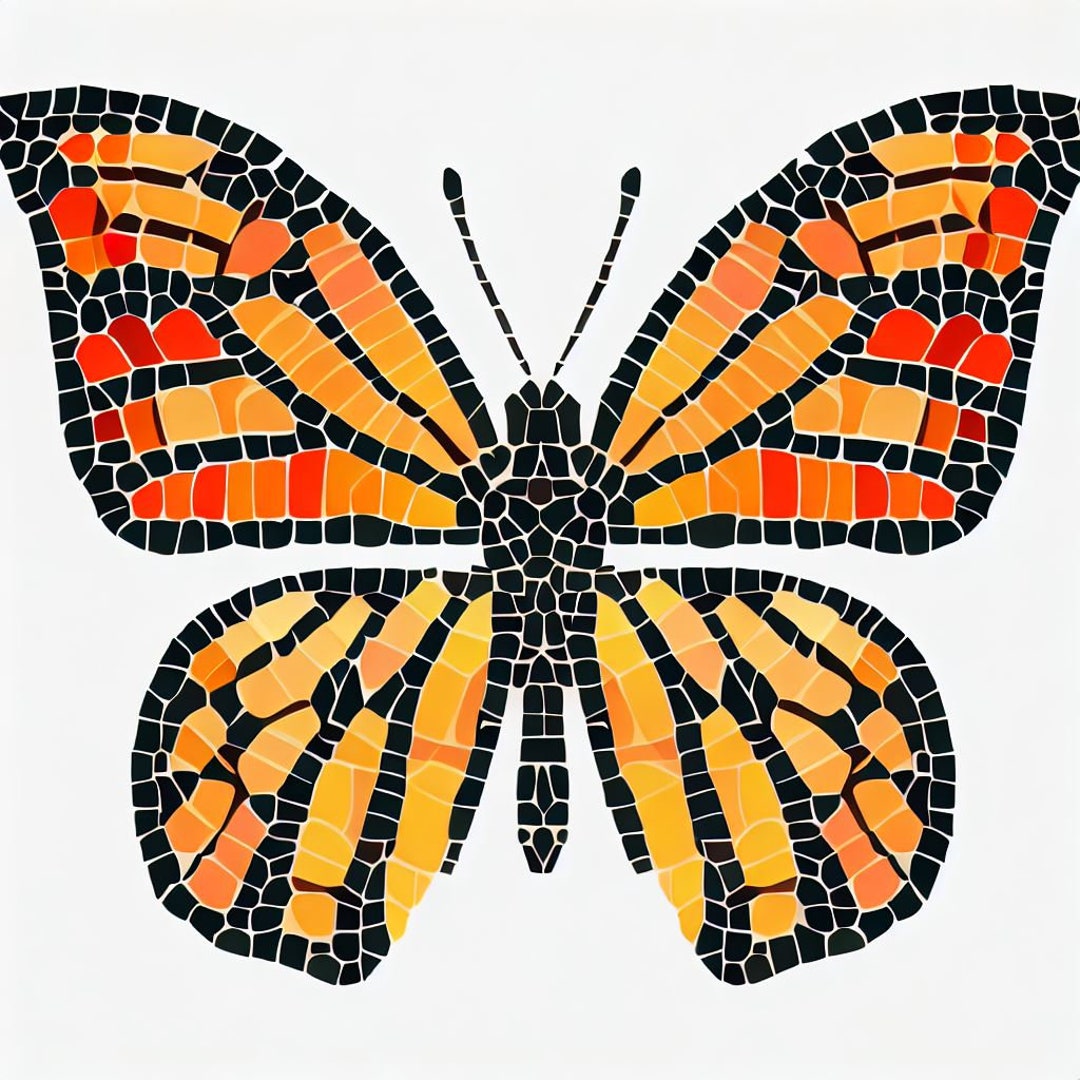 Mosaic Monarch Butterfly Pattern Template Pack - Etsy