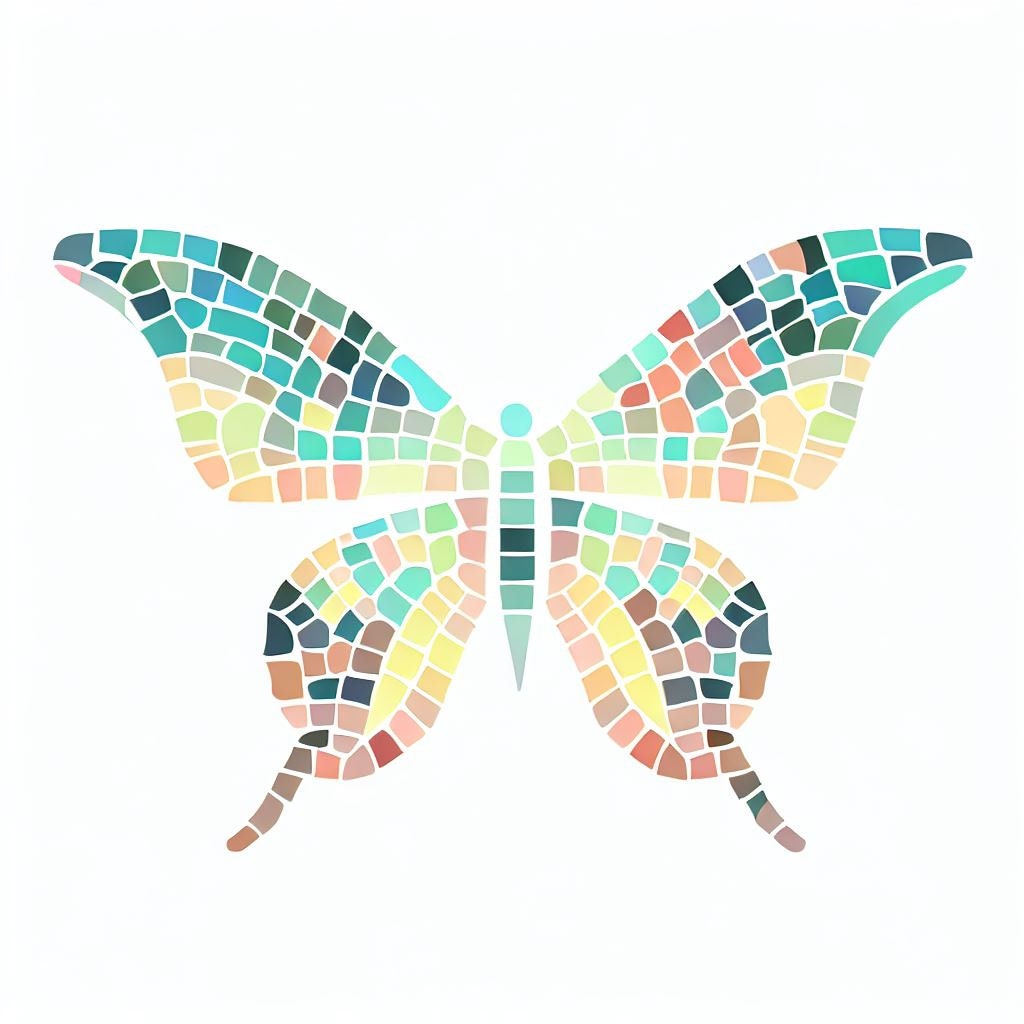 Mosaic Butterfly Template Pack - Etsy