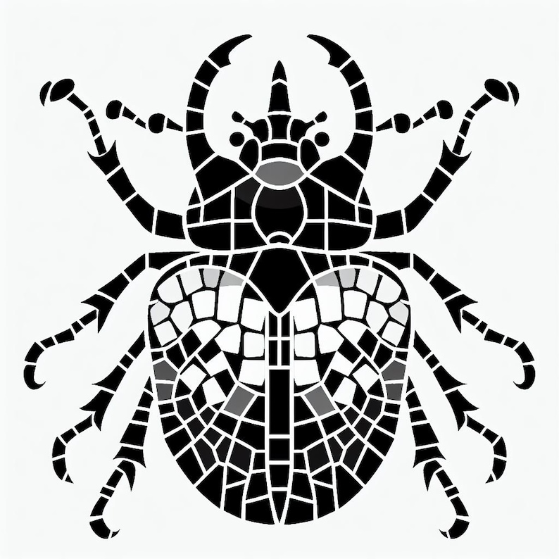 Mosaic Beetle Template Pack - Etsy