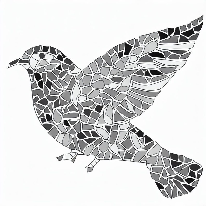 Mosaic Dove Pattern Template - Etsy
