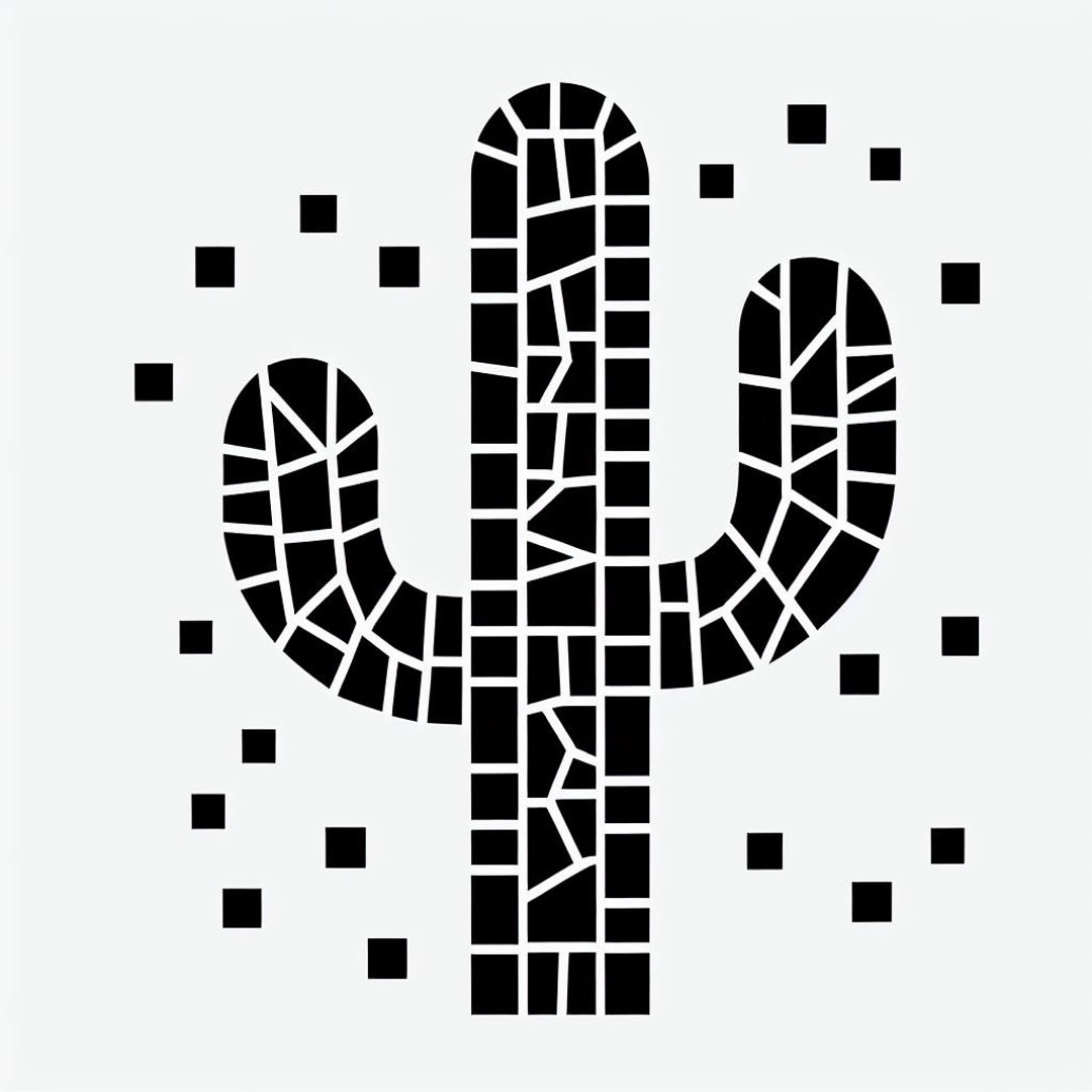 Mosaic Cacti Template Pack - Etsy