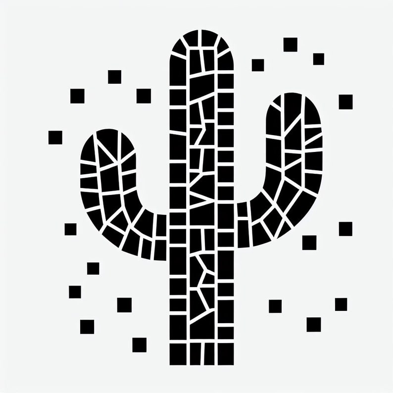 Mosaic Cacti Template Pack - Etsy