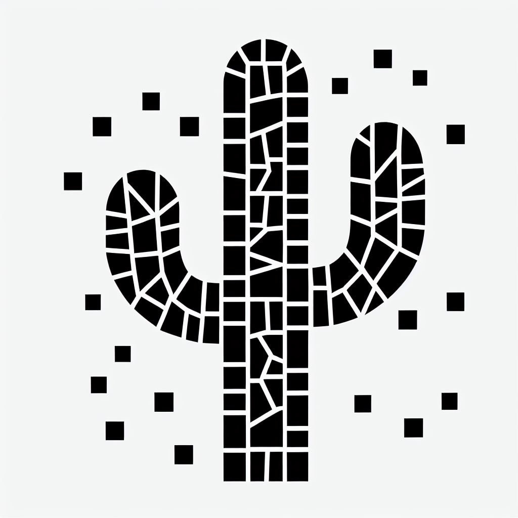 Mosaic Cacti Template Pack - Etsy