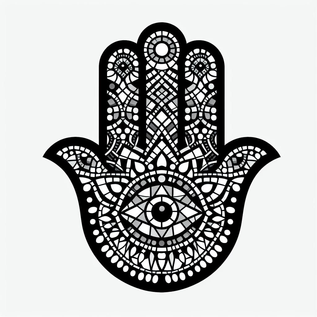 Mosaic Hamsa Template Pack - Etsy