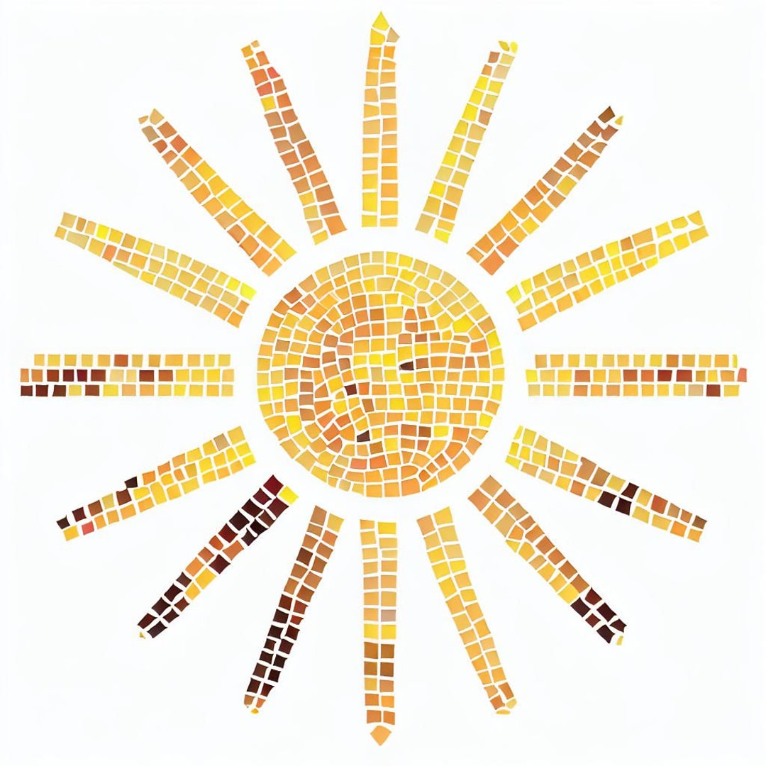 Mosaic Sun Pattern Template Pack - Etsy