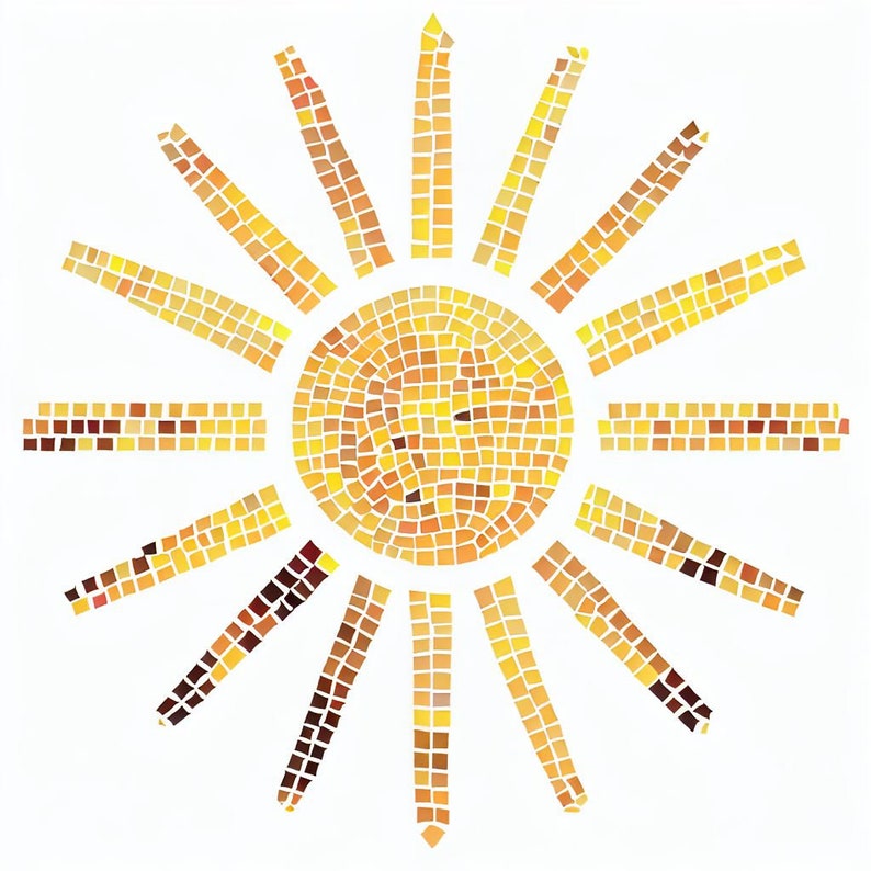 Mosaic Sun Pattern Template Pack - Etsy
