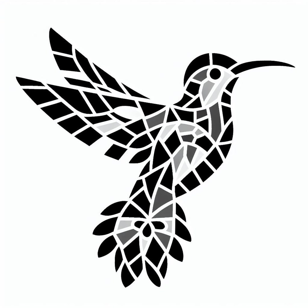 Mosaic Hummingbird Template Pack - Etsy