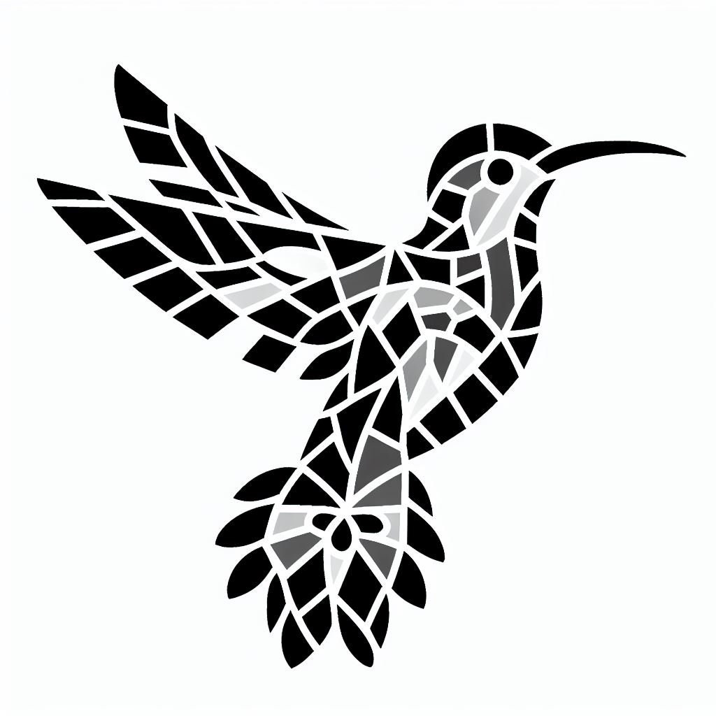 Mosaic Hummingbird Template Pack - Etsy