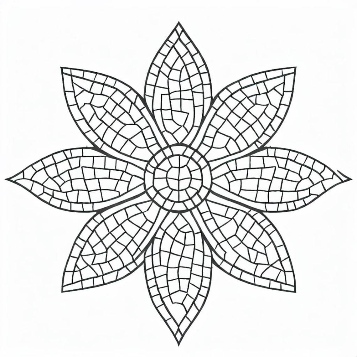 Mosaic Flower Pattern Template Pack - Etsy