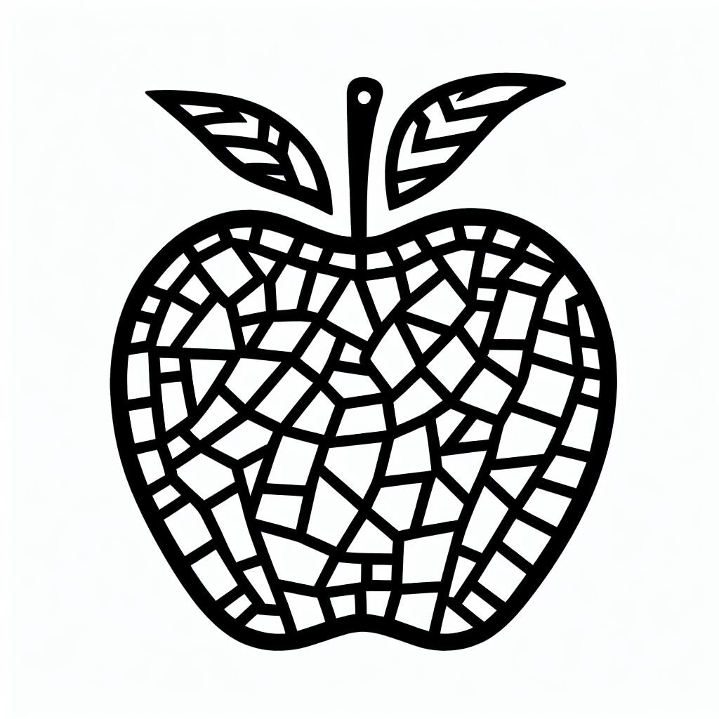 Mosaic Apple Template Pack - Etsy