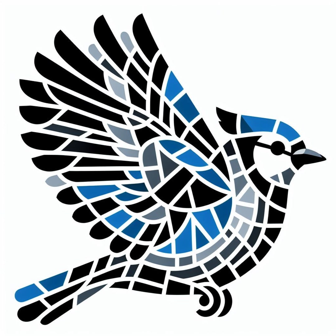 Mosaic Blue Jay Template Pack - Etsy