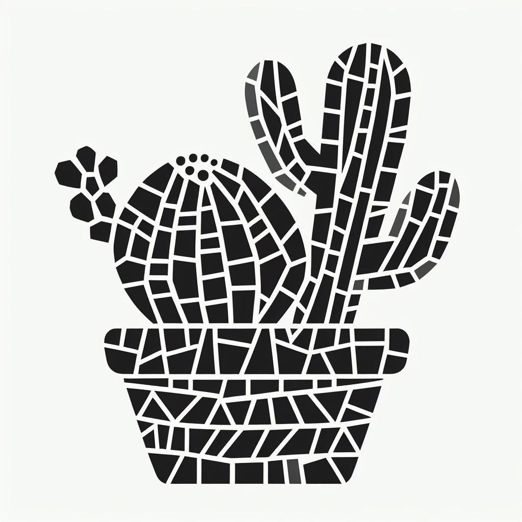 Mosaic Cacti Template Pack - Etsy