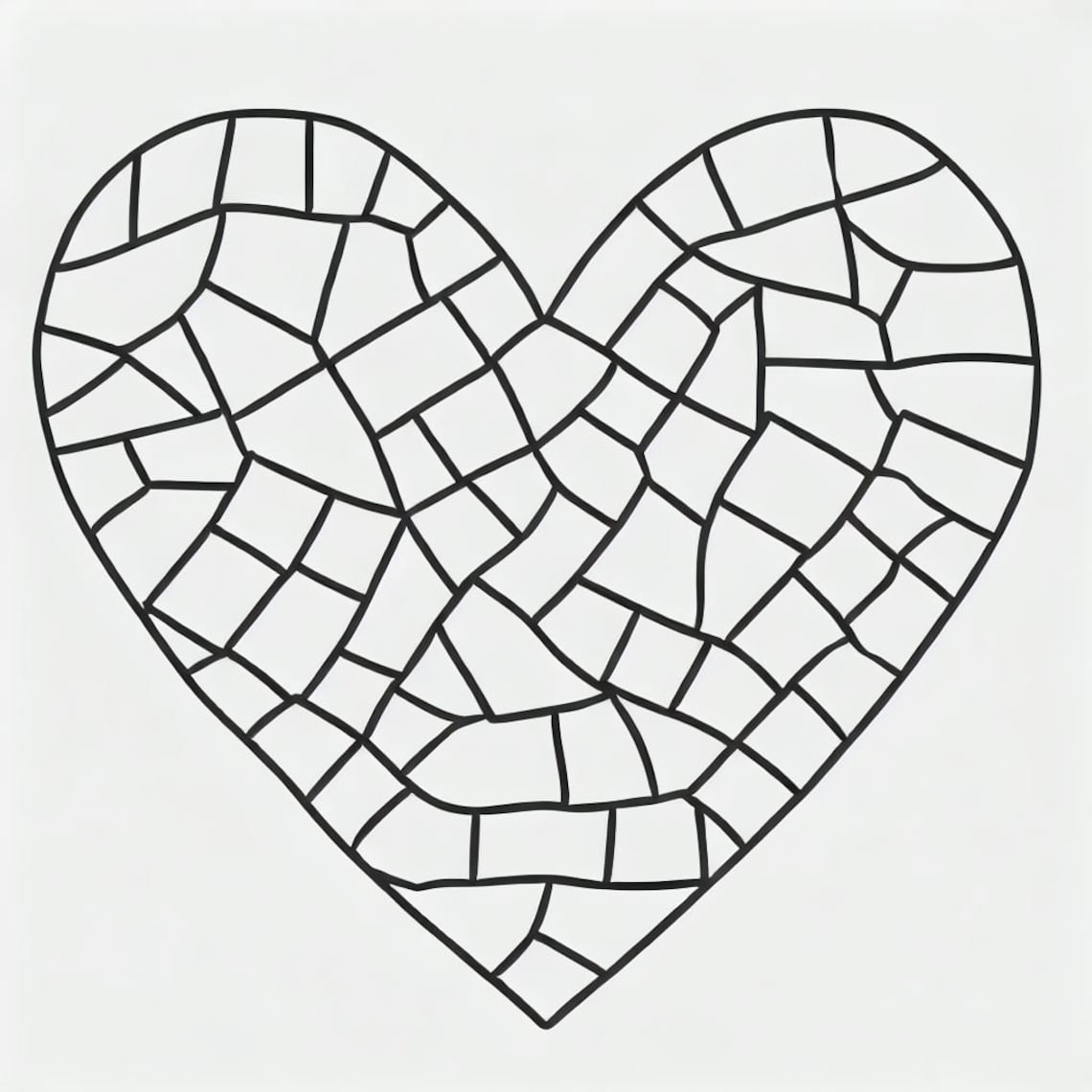Mosaic Heart Template Pack - Etsy