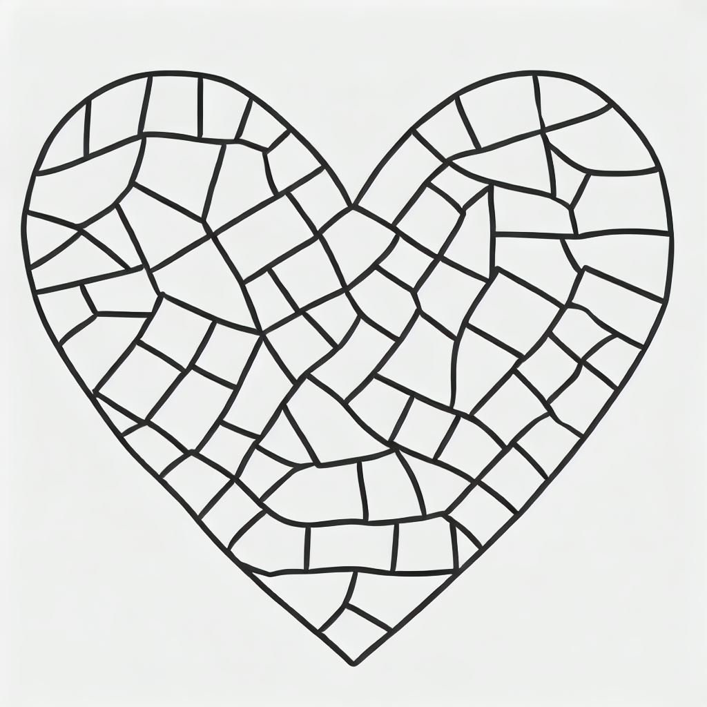 Mosaic Heart Template Pack - Etsy