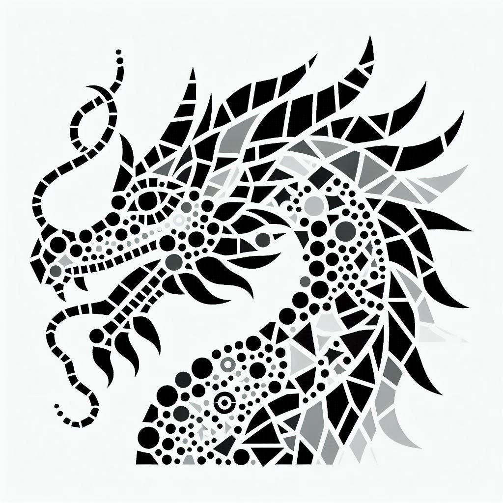Mosaic Dragon Template Pack - Etsy
