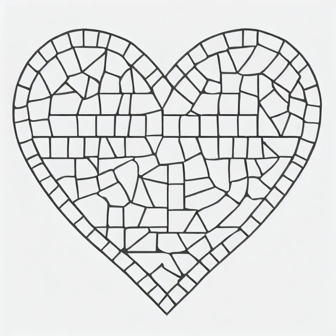 Mosaic Heart Template Pack - Etsy