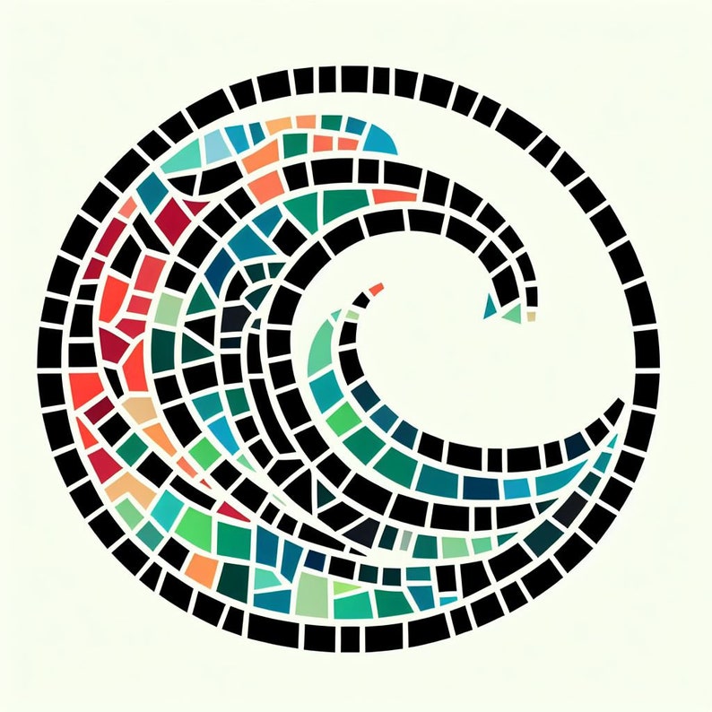 Mosaic Wave Template Pack - Etsy