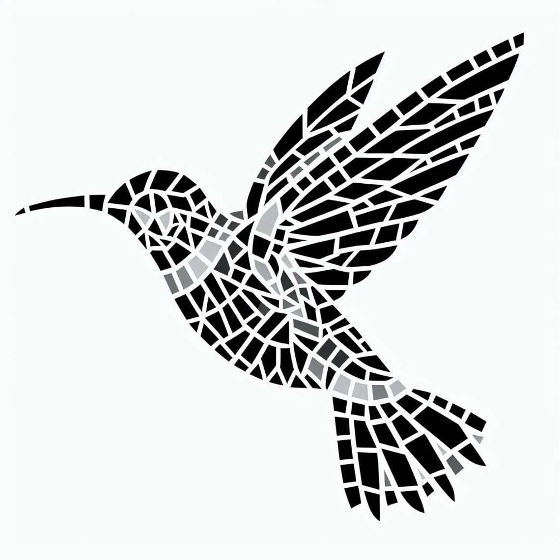 Mosaic Hummingbird Template Pack - Etsy