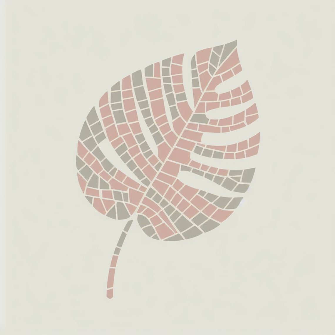 Mosaic Monstera Leaf Template Pack - Etsy