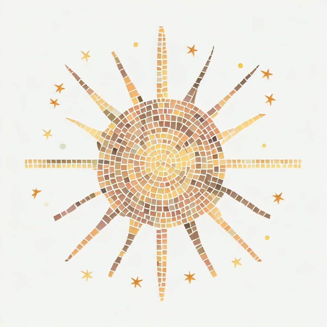 Mosaic Sun Pattern Template Pack - Etsy