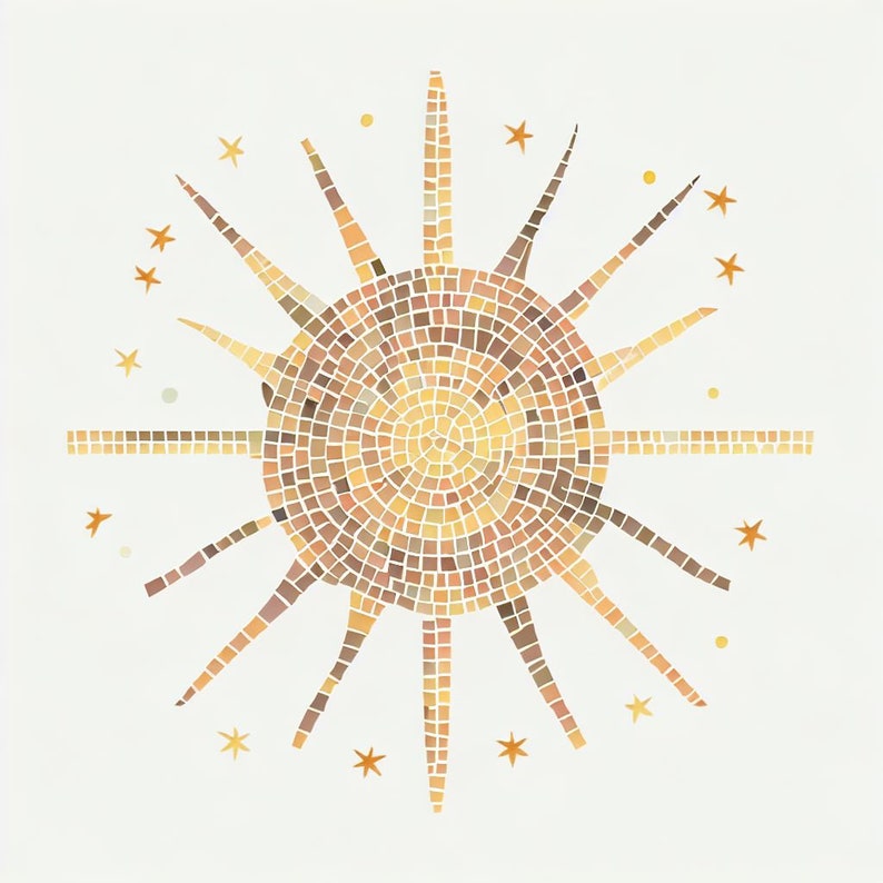 Mosaic Sun Pattern Template Pack - Etsy