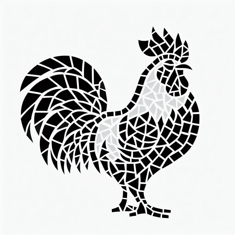 Mosaic Rooster Pattern - Etsy UK