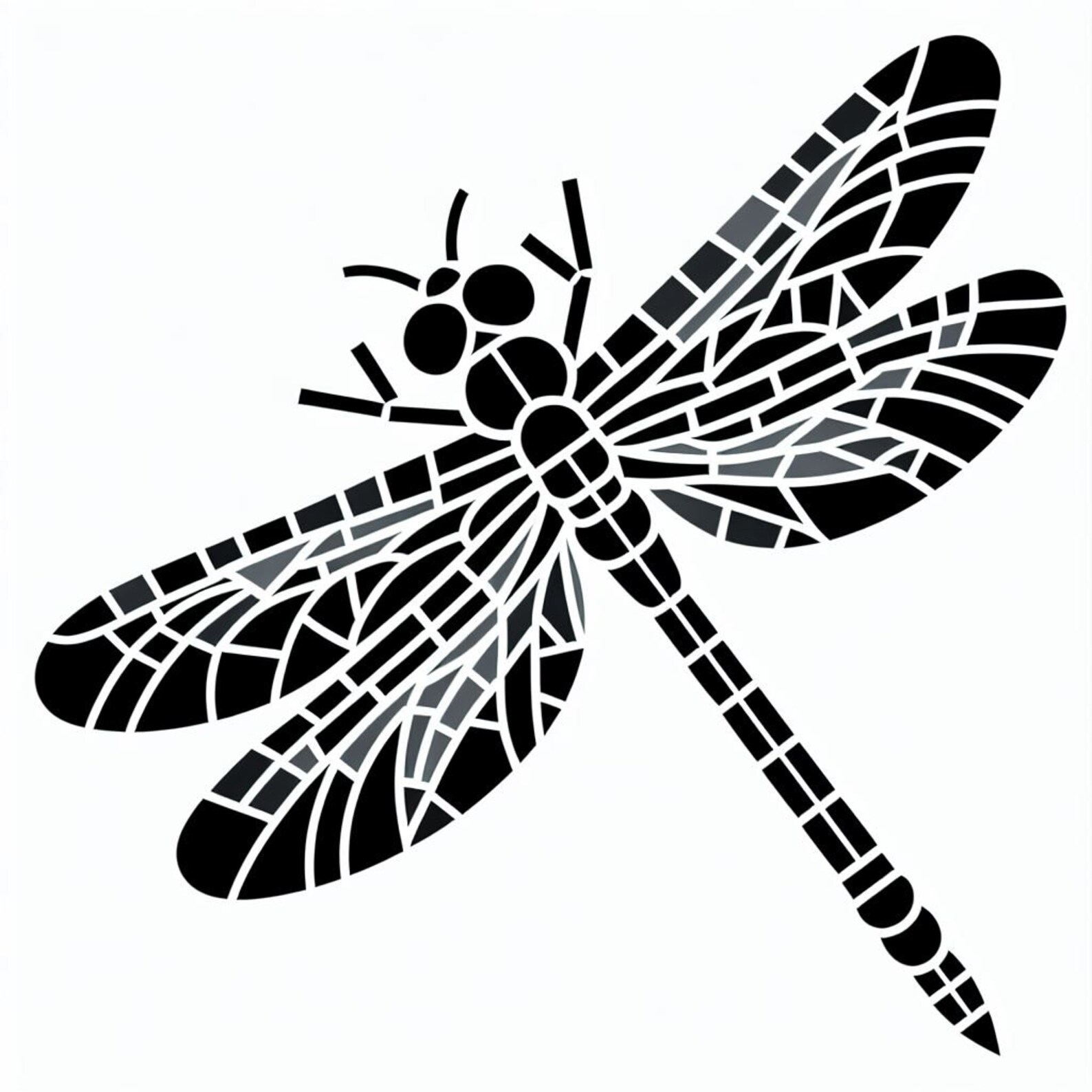 Mosaic Dragonfly Template Pack- Simple - Etsy