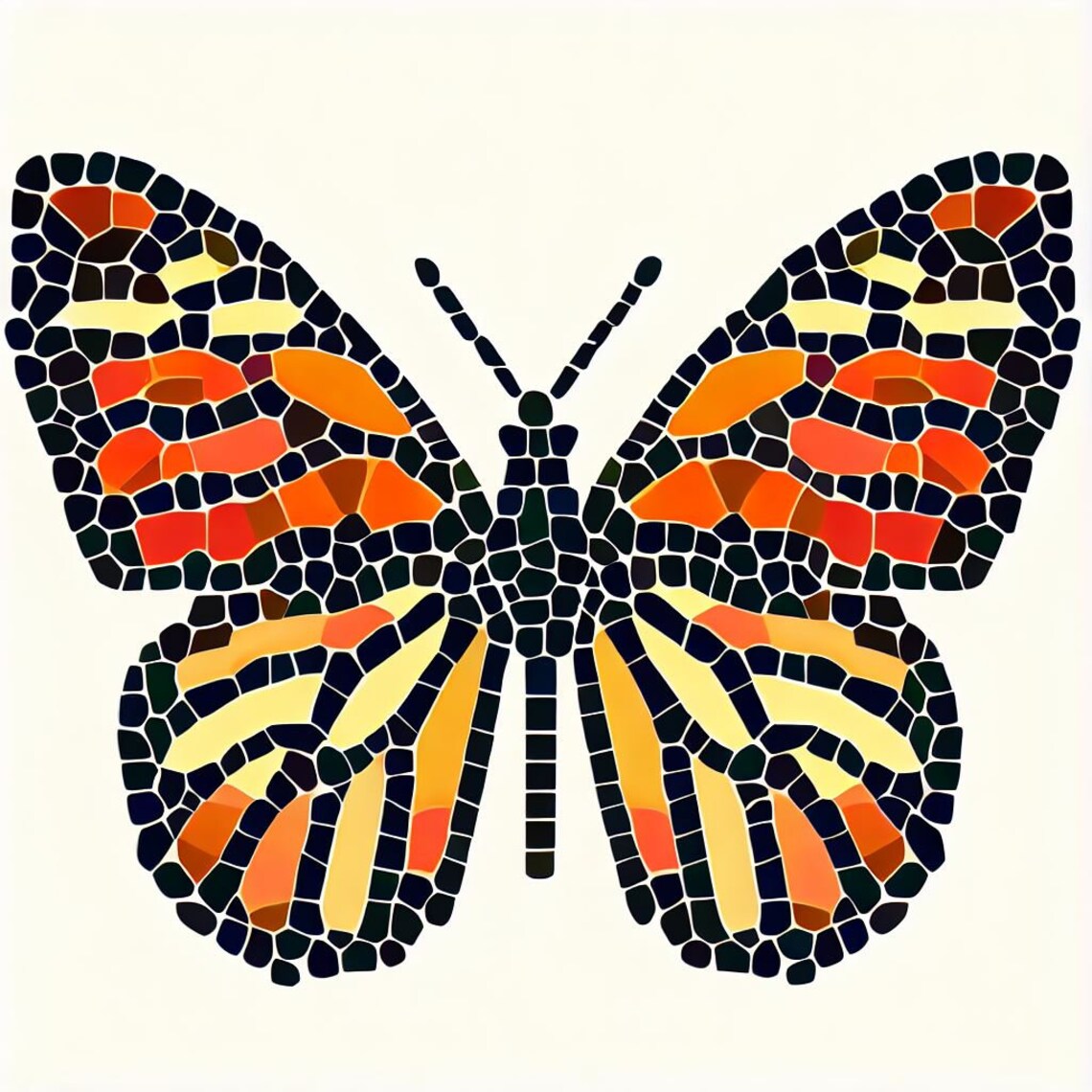 Mosaic Monarch Butterfly Pattern Template Pack - Etsy