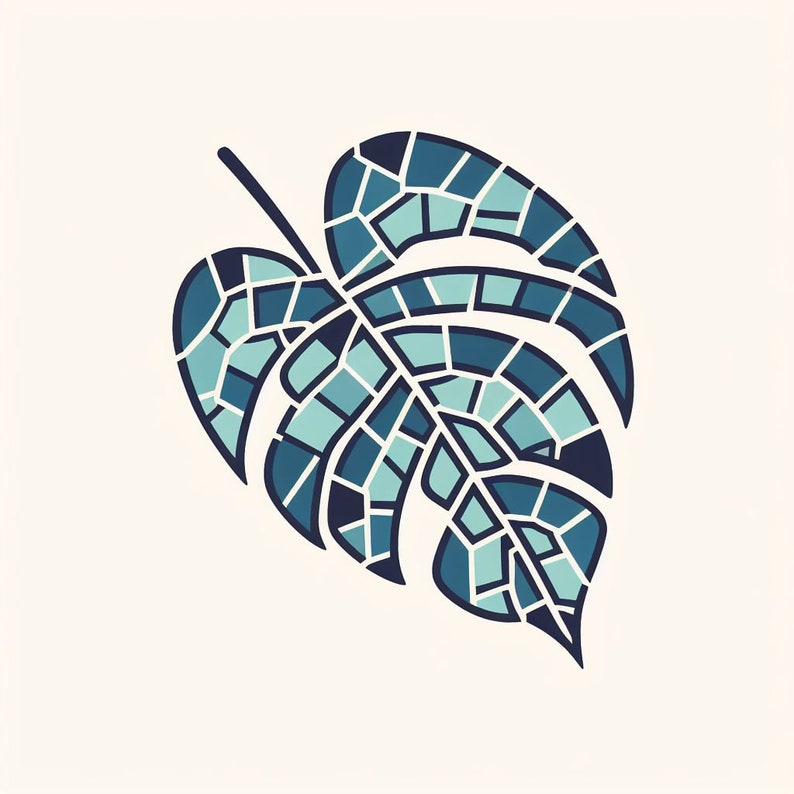 Mosaic Monstera Leaf Template Pack - Etsy