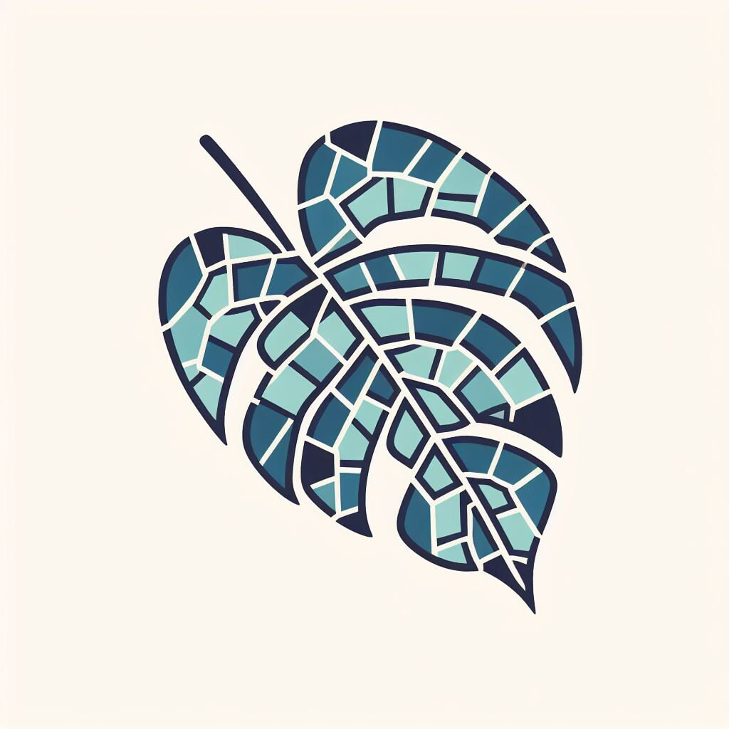Mosaic Monstera Leaf Template Pack - Etsy