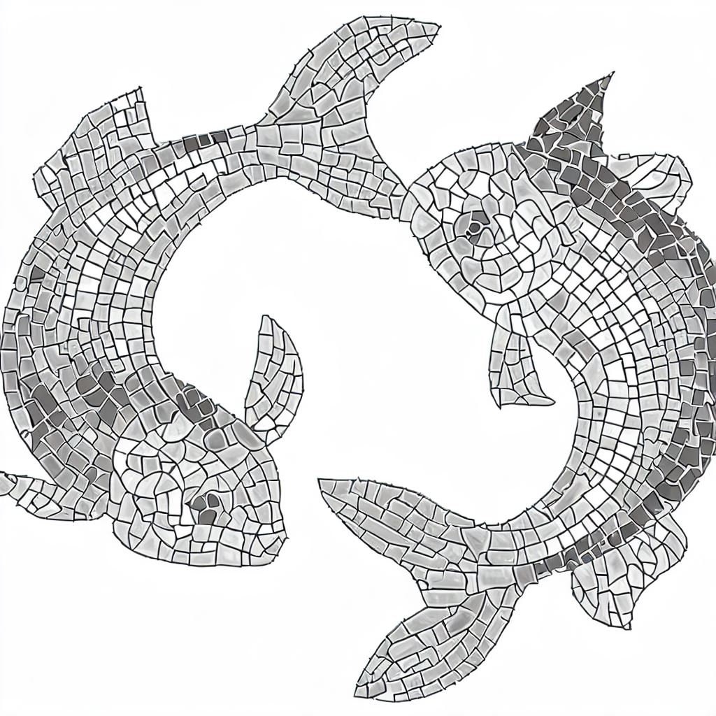 Mosaic Koi Fish Pattern Template - Etsy