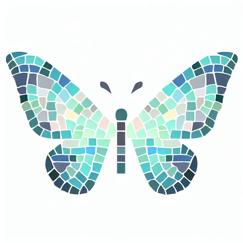 Mosaic Butterfly Template Pack - Etsy