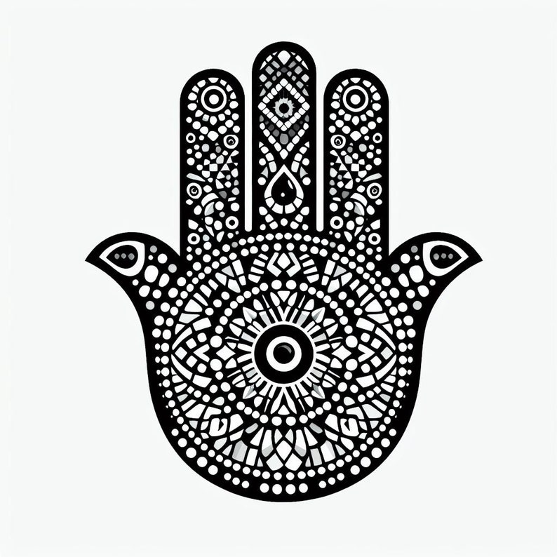 Mosaic Hamsa Template Pack - Etsy