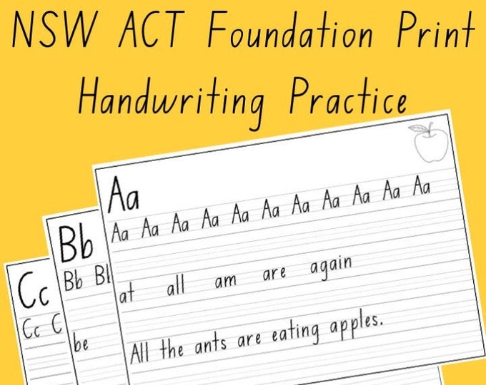 A-Z Alphabet Handwriting Practice Sheets NSW ACT Australia Foundation ...