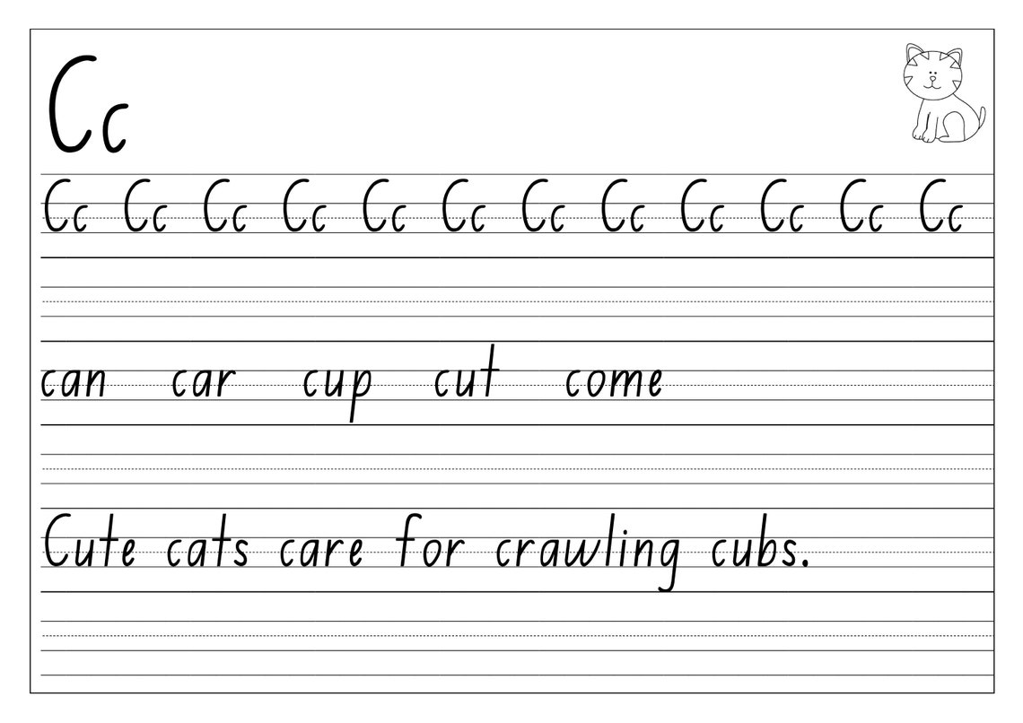 A-Z Alphabet Handwriting Practice Sheets NSW ACT Australia Foundation ...