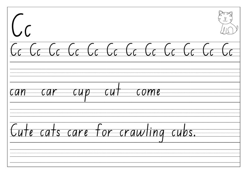 A-Z Alphabet Handwriting Practice Sheets NSW ACT Australia Foundation ...