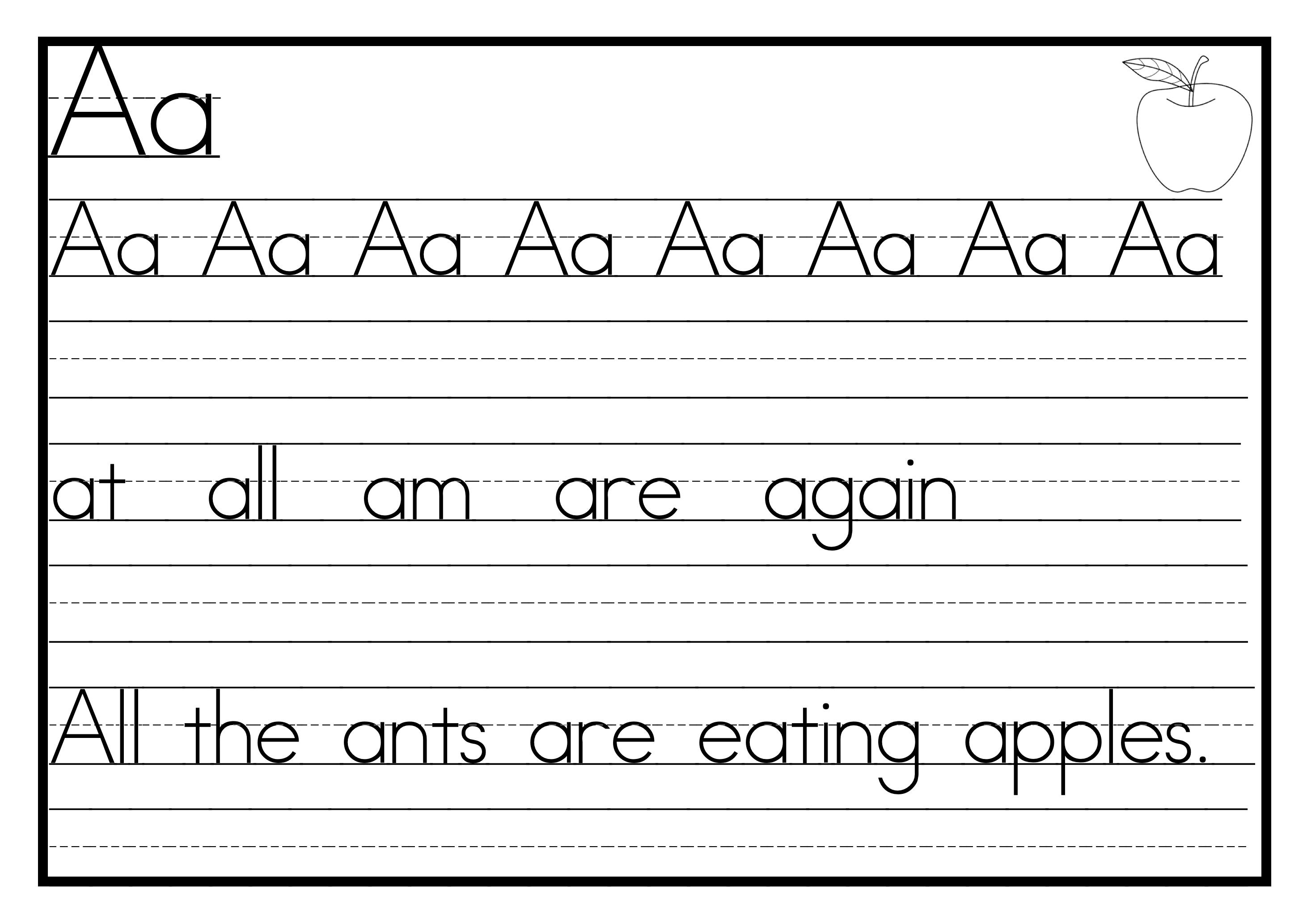 A-Z Alphabet Letters Handwriting Practice Sheets Australia Foundation ...